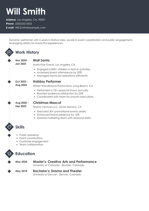 Mall Santa Resume: Sample & Complete Guide [20+ Examples]